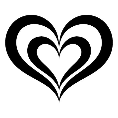 A Simple Yet Elegant Black And White Heart Shape Perfect For Logo