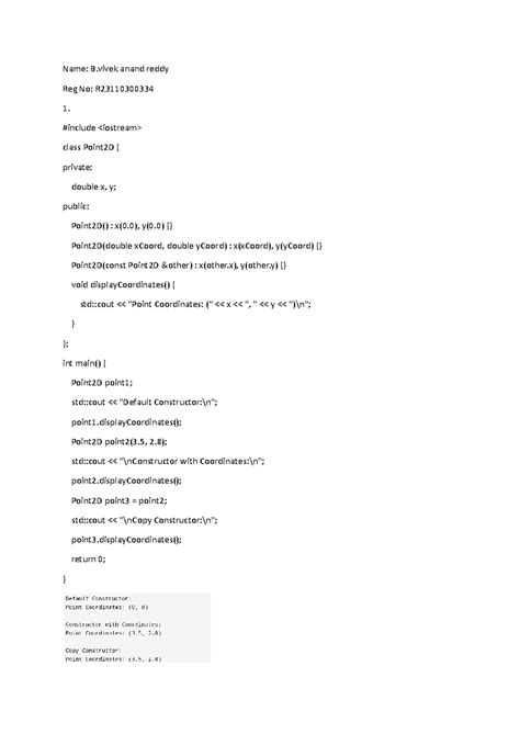 Oodp Important Assignment Name B Anand Reddy Reg No R 1 Include