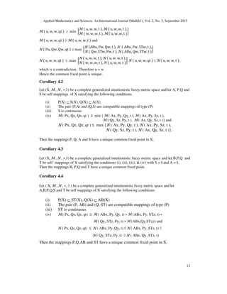 Common Fixed Point Theorems In Compatible Mappings Of Type P Of Generalized Intuitionistic