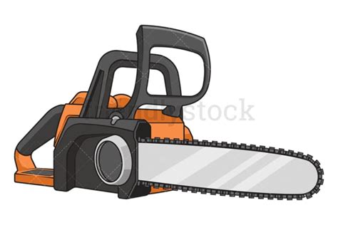Realistic Chainsaw Cartoon Vector Clipart FriendlyStock