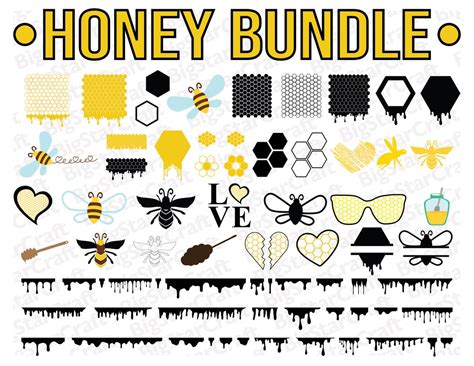 Honey Svg Bundle Instant Download Bee Svg Bundle Honey Svg Bee Svg Honeycomb Svg Honey