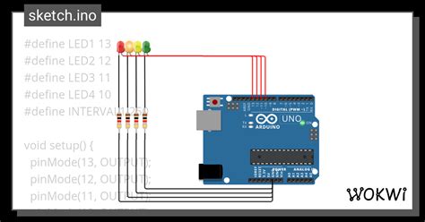 Postupne Blikanie Wokwi Esp32 Stm32 Arduino Simulator