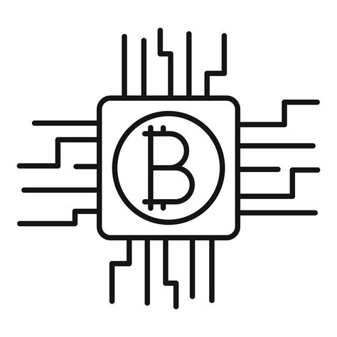 Bitcoin Mining Icon Outline Style 14472161 Vector Art At Vecteezy