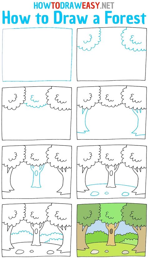How To Draw A Forest Step By Step
