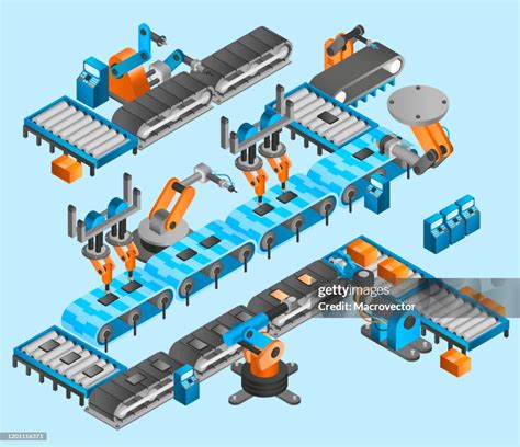 Industrial Robot Isometric Composition High Res Vector Graphic Getty Images