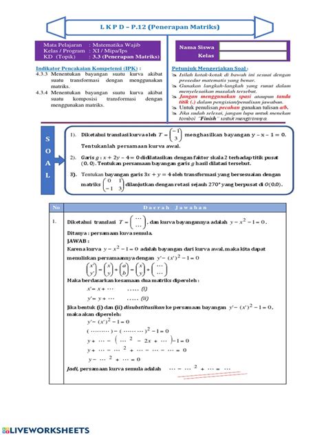 Penerapan Matriks Transformasi Pdf