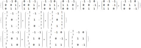matrix selecting matrices from a list of matrices that are