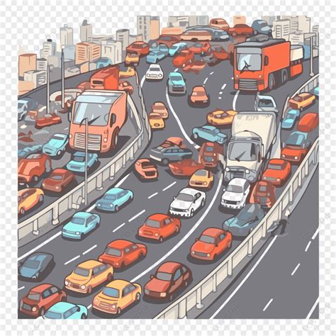 교통 체증 벡터 클립 아트 만화 상표 Png 일러스트 무료 다운로드 Lovepik