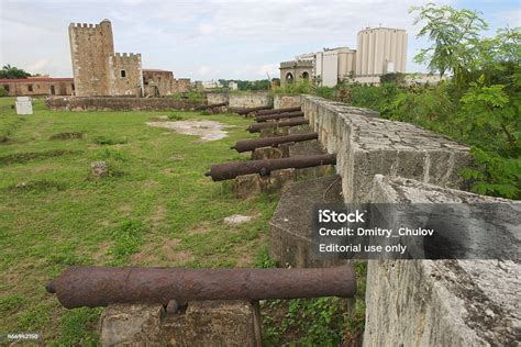 Old Cannons In Ozama Fortress In Santo Domingo Dominican Republic Stock