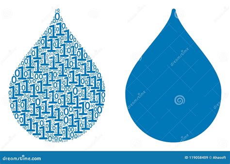 Drop Composition Of Binary Digits Stock Vector Illustration Of Mosaic