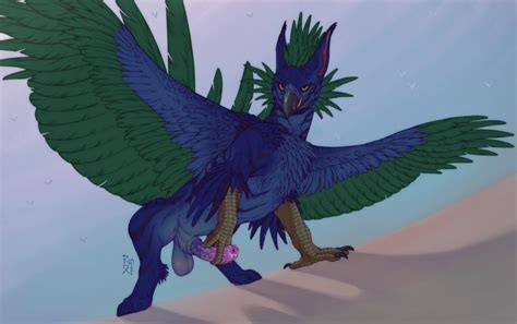 Rule 34 2022 Artist Logo Avian Balls Black Claws Blue Balls Blue Body Blue Feathers Blue Penis