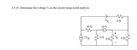 solved 2 5 5 determine the voltage v0 in the circuit using