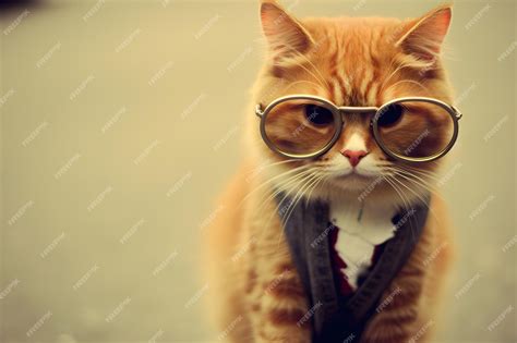 Premium Photo Funny Cat Wearing Glasses Wallpaper