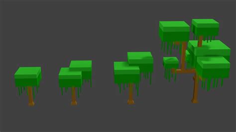 Blocky Trees Pack Free Vr Ar Low Poly 3d Model Cgtrader
