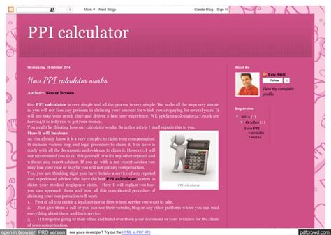 How Ppi Calculator Works Pdf