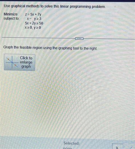 Solved Use Graphical Methods To Solve This Linear