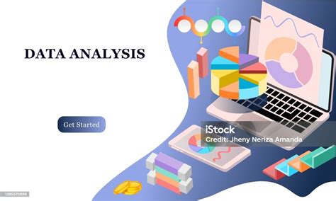 배너 및 웹 사이트에 대한 빅 데이터 분석의 현대 평면 디자인 3d 등계 개념 등등 도면 성 방문 페이지 템플릿입니다 디지털 정보 차트 및 통계 재정 예산 벡터 그림입니다