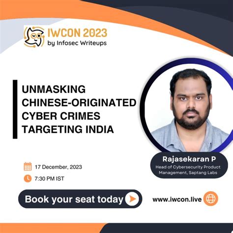 Join Iwcon 2023 For Cybersecurity Experts Saptang Labs Posted On The