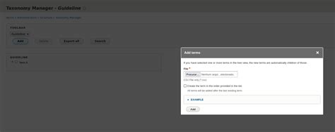 import terms using csv file [ 3385704]