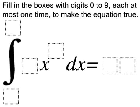 Open Middle Definite Integral Problem 2 Geogebra