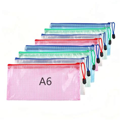 A6 Plastic Wallets File Folder 8pcs Zip Lock Bags Small Plastic Wallets