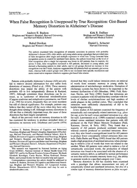 pdf when false recognition is unopposed by true recognition gist