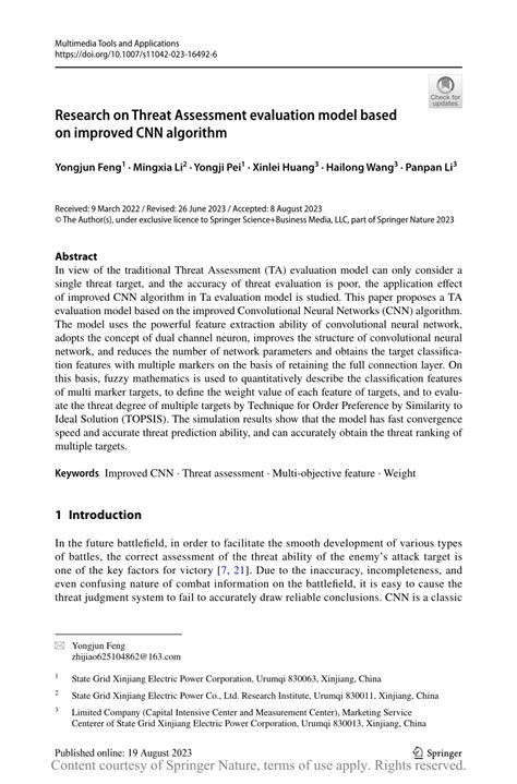Research On Threat Assessment Evaluation Model Based On Improved Cnn Algorithm