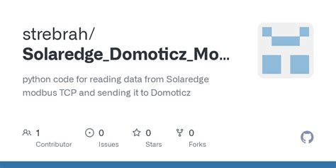 GitHub Strebrah Solaredge Domoticz Modbus Python Code For Reading Data From Solaredge Modbus