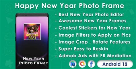 Happy New Year 2023 Photo Frame Editor App With Admob Ads Codes Cave Nulled Mobile Apps Source