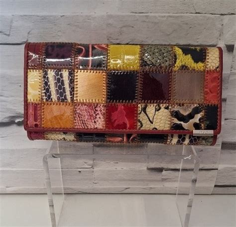 Bnwb Ladies Doos Multicoloured Leather Patchwork Style Purse Cg M21