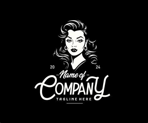 Vector Classic Pin Up Girl Logo Vintage Illustration 35259466 Vector