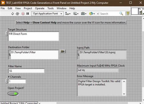 Digital Filter Design Toolkit Error Bug When Build Dfd Fpag Code Ni Community
