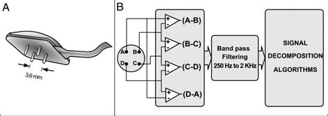 a surface electromyographic semg sensor array containing the 4 pins