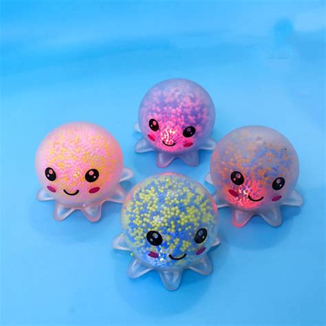₩2597에서 Fidget 장난감 스트레스 빛나는 빛 오징어 환기 공 짜기 인형 감압 장난감 거품 문어 공 어린이 생일 선물 61 Dhgate