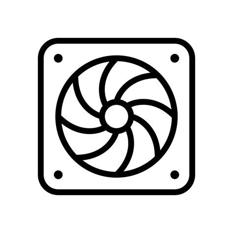 Exhaust Fan Air Cooler Cpu Fan For Computer Cooling System Icon In Line Style Design Isolated