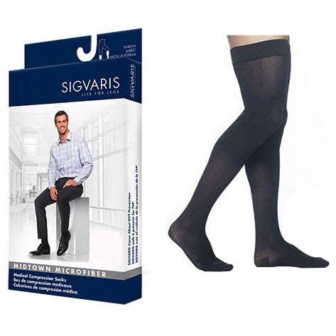 822n Style Microfiber Thigh 20 30mmhg Mens Medium Long Black