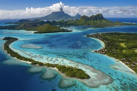 Tropical Paradise Bora Bora S Serene Beach Escape Stock Illustration Illustration Of Paradise