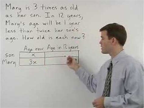 Solving Age Word Problems Algebra Age 2019 03 02