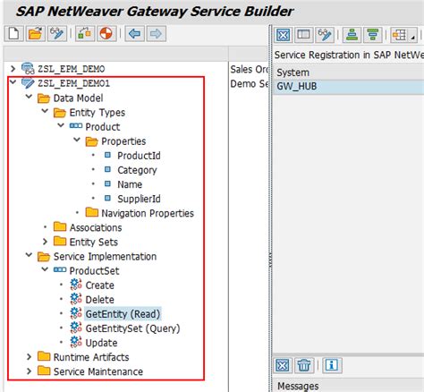 create data in backend using odata service