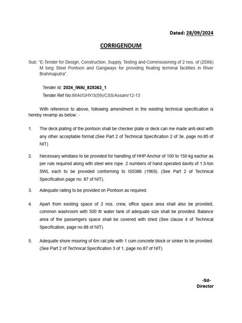 Corrigendum Steel Pontoon Pdf Science And Mathematics Technology