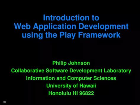 Ppt Introduction To Web Application Development Using The Play
