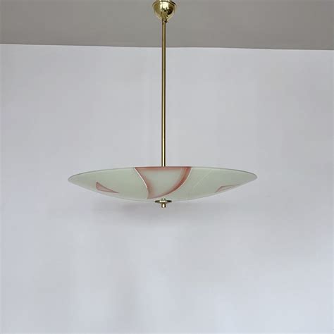 Art Deco Uplighter Green Glass Diffuser Shade Agapanthus Interiors