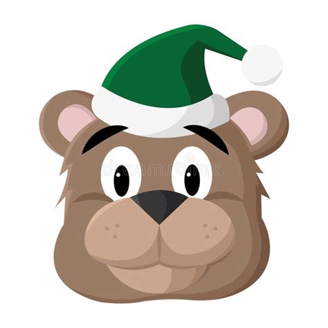 Isolated Cute Bear Avatar With A Christmas Hat Vector Stock Vector