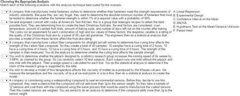 Solved Match Each Of The Following Scenarios With The