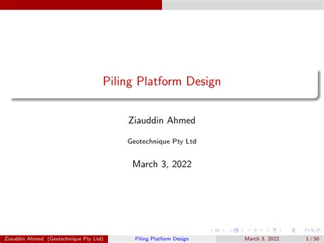 Piling Platform Design Geotechnical Engineering Presentation