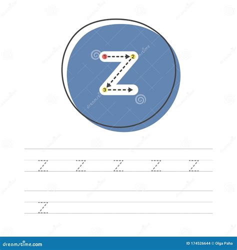 Learning To Write Z Small Stock Vector Illustration Of English