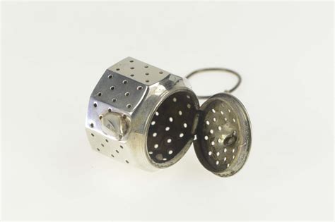 Sterling Silver Tea Pot Steeper Infuser Articulated Chain Ring Property Room