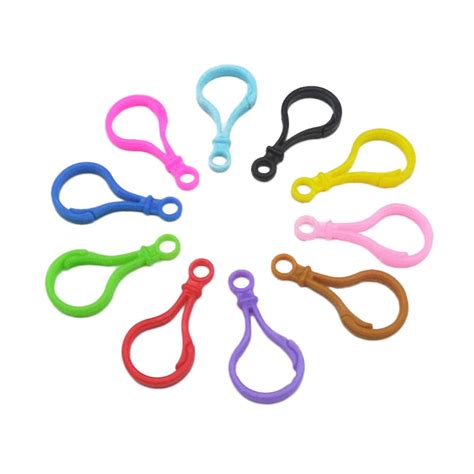 Frcolor Plastic Clasp Keychain Hook Clip Claw Lobster Swivel Making Jewelry Closure Keyring