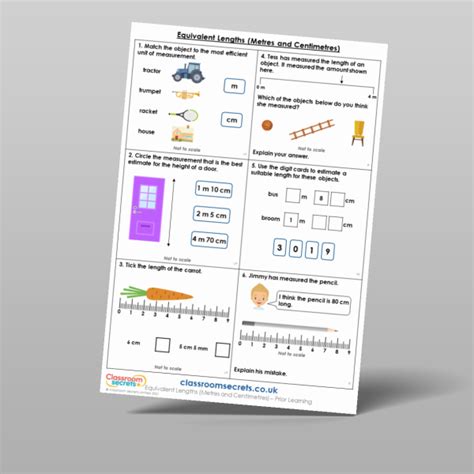 Year 3 Equivalent Lengths Metres And Centimetres Prior Learning 2 Resource Classroom Secrets