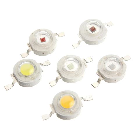 Jiguoor High Power LED Chip 3W RGB LED COB Chip 3 W Light Lamp 2 Pin 6 Colors For DIY LED